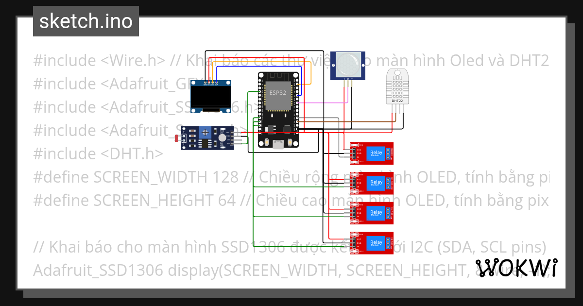 ESP32 OLED + DHT22 new - Wokwi ESP32, STM32, Arduino Simulator