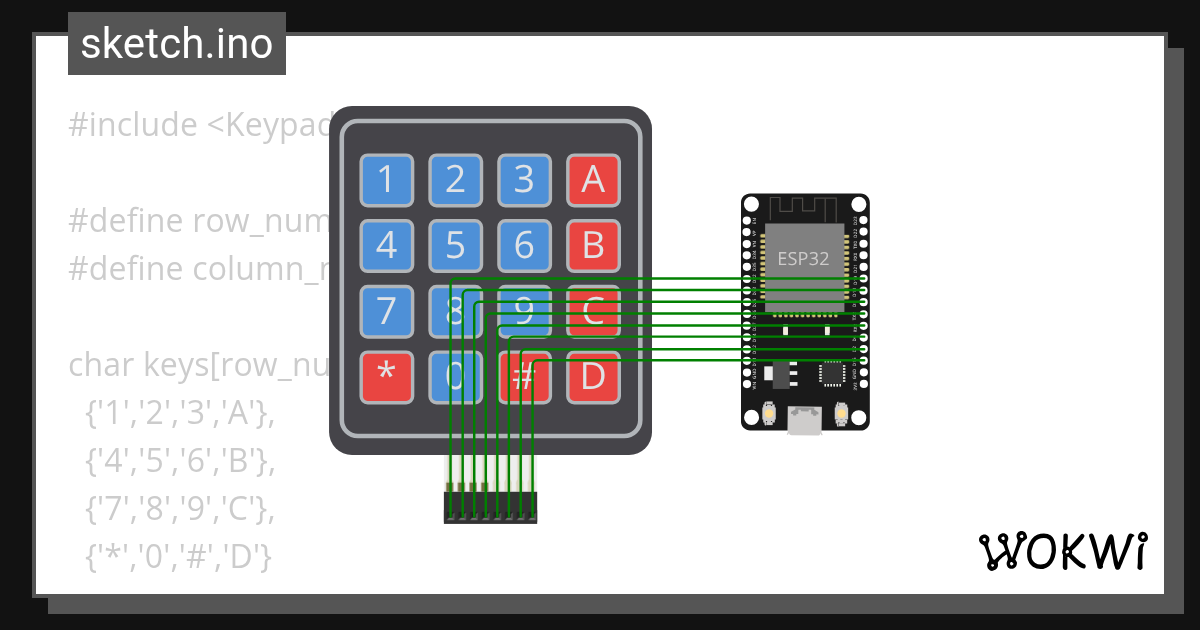 Keypad Wokwi Esp32 Stm32 Arduino Simulator 8168