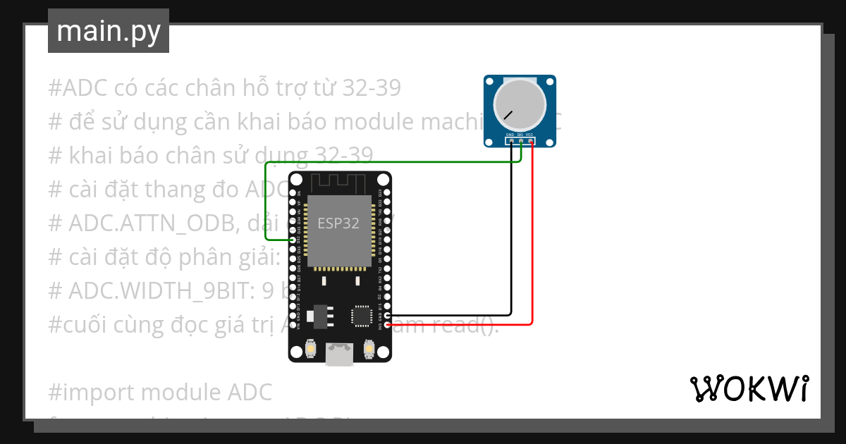 ADC - Wokwi ESP32, STM32, Arduino Simulator