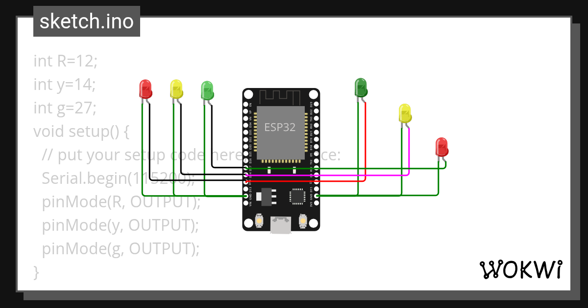 trafic lite - Wokwi ESP32, STM32, Arduino Simulator
