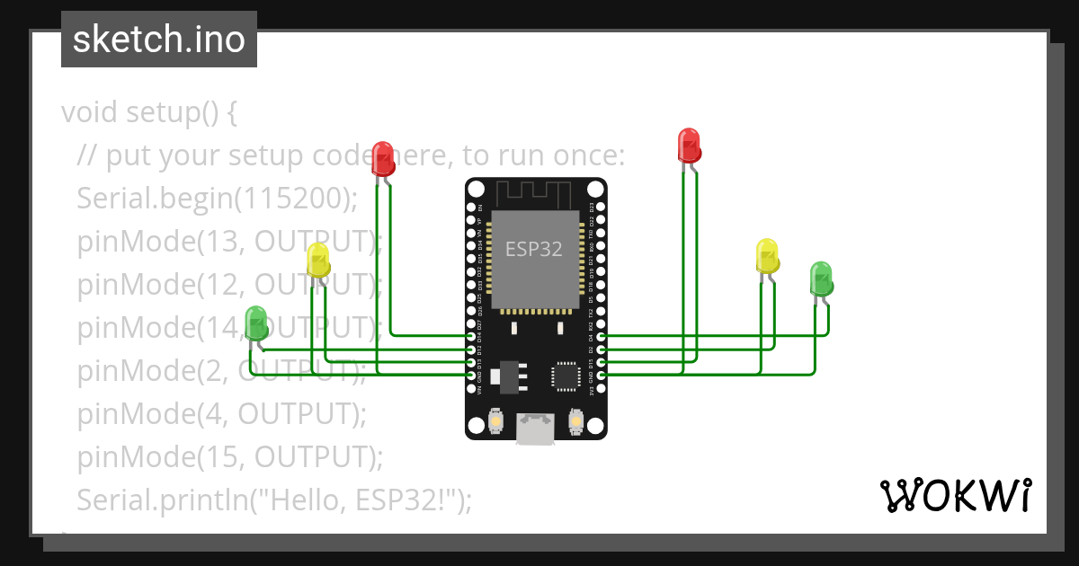 ex 3 - Wokwi ESP32, STM32, Arduino Simulator