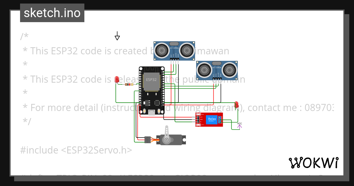 Servo Untuk Tempat Sampah Copy - Wokwi ESP32, STM32, Arduino Simulator
