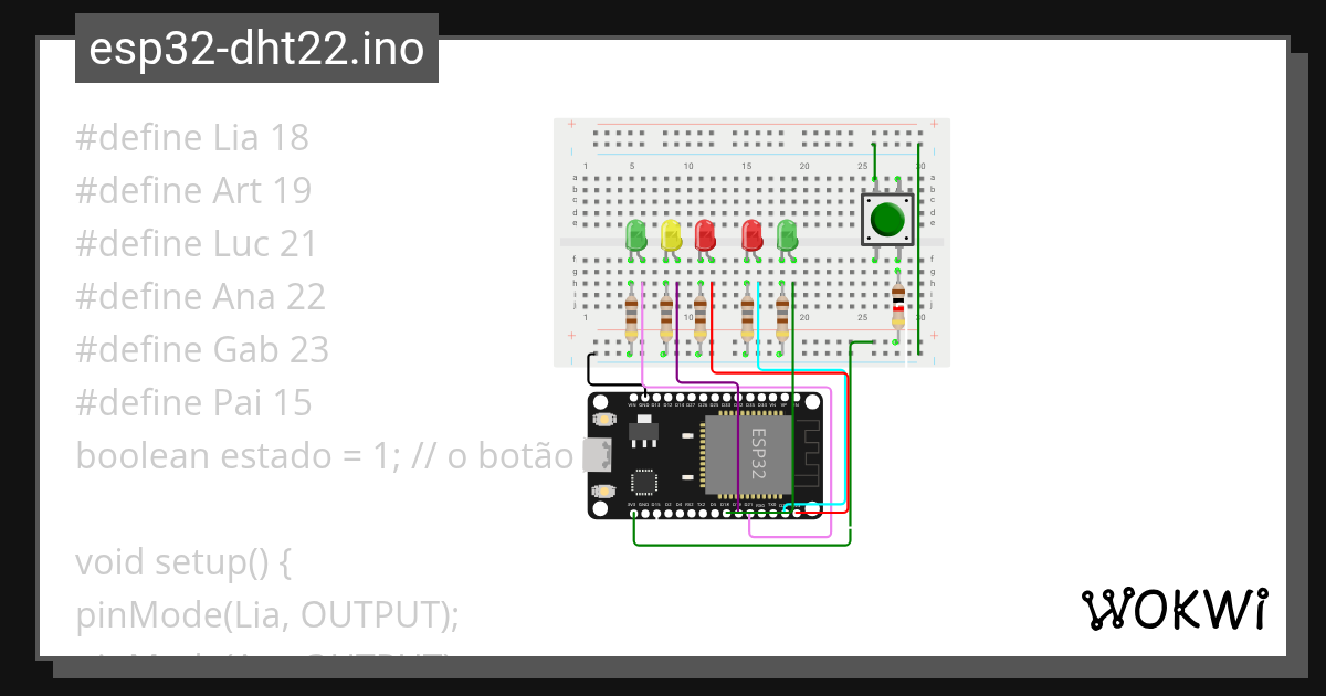 Farol com Esp32 - 11/03 - Wokwi ESP32, STM32, Arduino Simulator