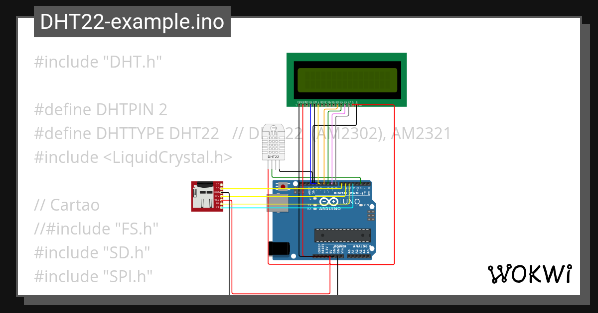 DHT22-LCD.ino - Wokwi ESP32, STM32, Arduino Simulator