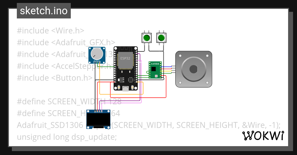 Controle de stepper com display Copy - Wokwi ESP32, STM32, Arduino Simulator