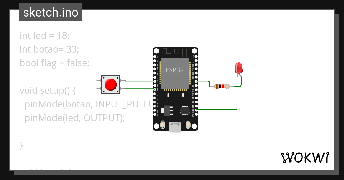 Botao - Wokwi ESP32, STM32, Arduino Simulator