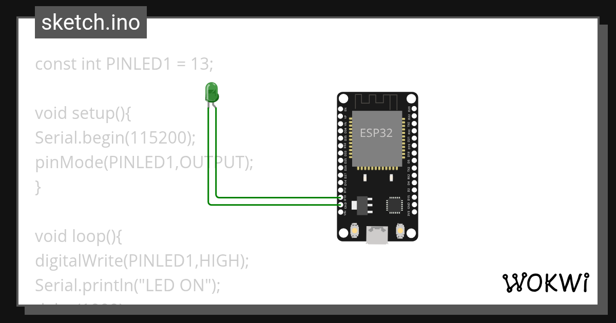 LATIHAN 1 C - Wokwi ESP32, STM32, Arduino Simulator