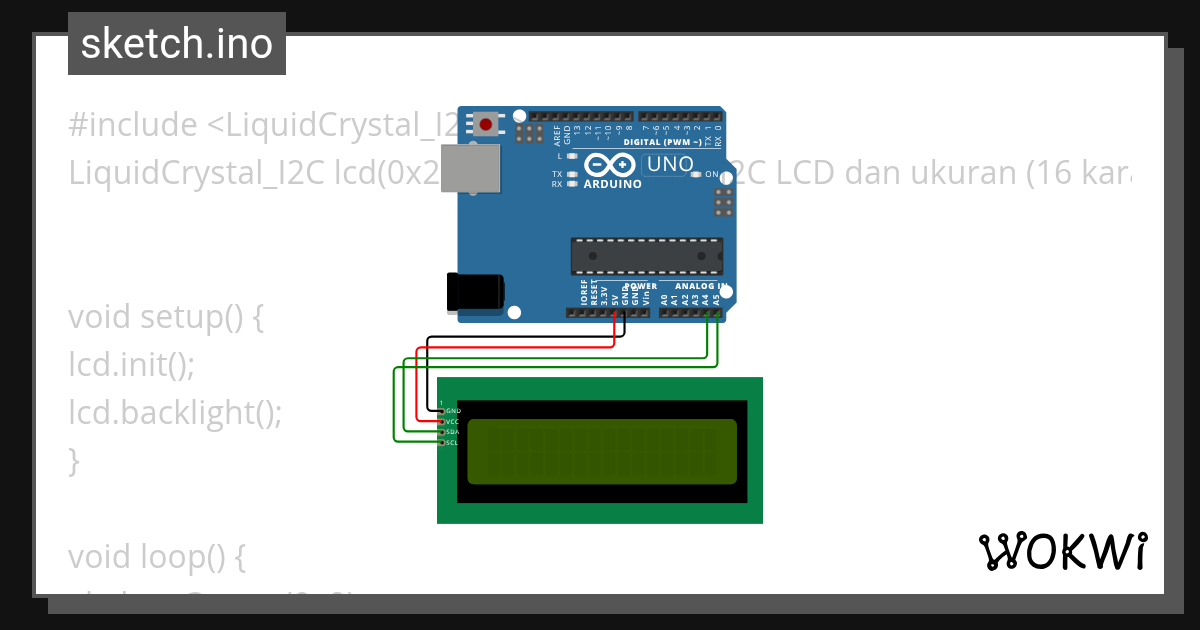 LCD I2c - Wokwi ESP32, STM32, Arduino Simulator