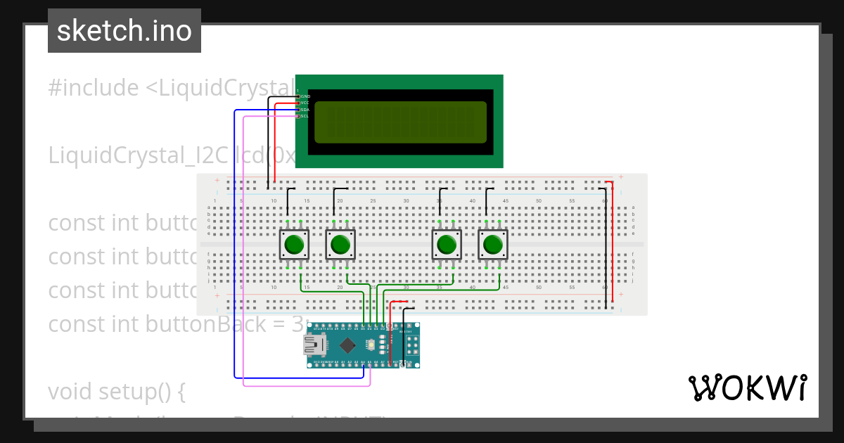 Button LCD - Wokwi ESP32, STM32, Arduino Simulator