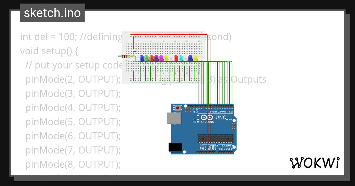 Running_Lights. - Wokwi ESP32, STM32, Arduino Simulator