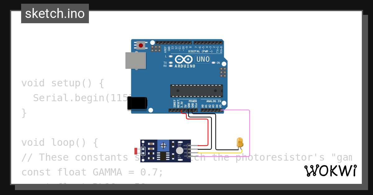 Photoresistor Wokwi Esp32 Stm32 Arduino Simulator
