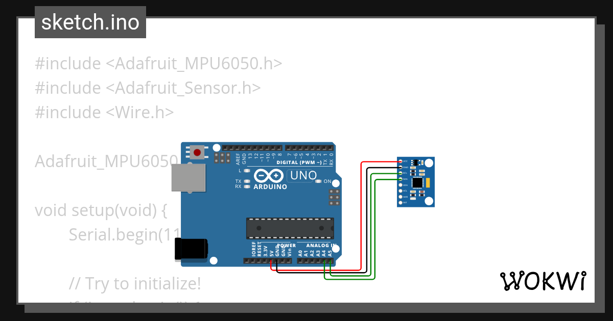 MPU6050 accelerometer and gyro sensor with Arduino Uno R3 - Wokwi ESP32 ...