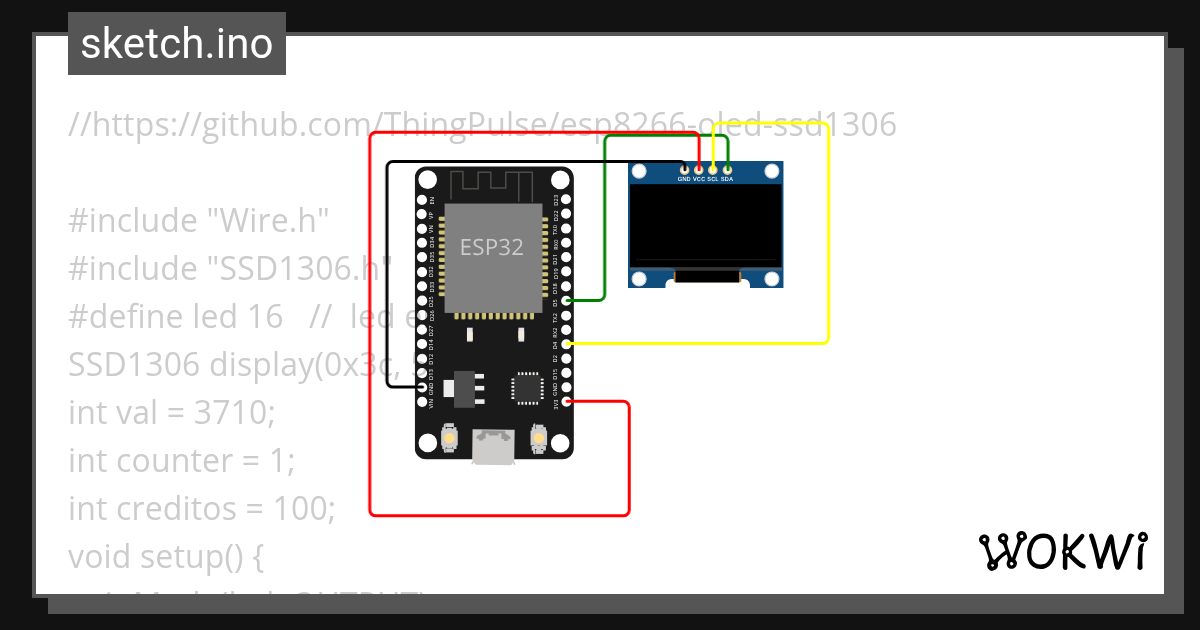 oled ssd1306 - Wokwi ESP32, STM32, Arduino Simulator