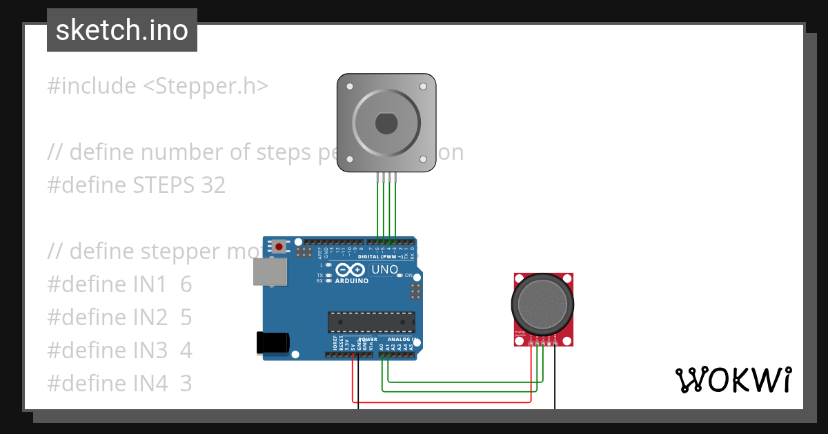 Arduino Motor Stepper - Wokwi ESP32, STM32, Arduino Simulator