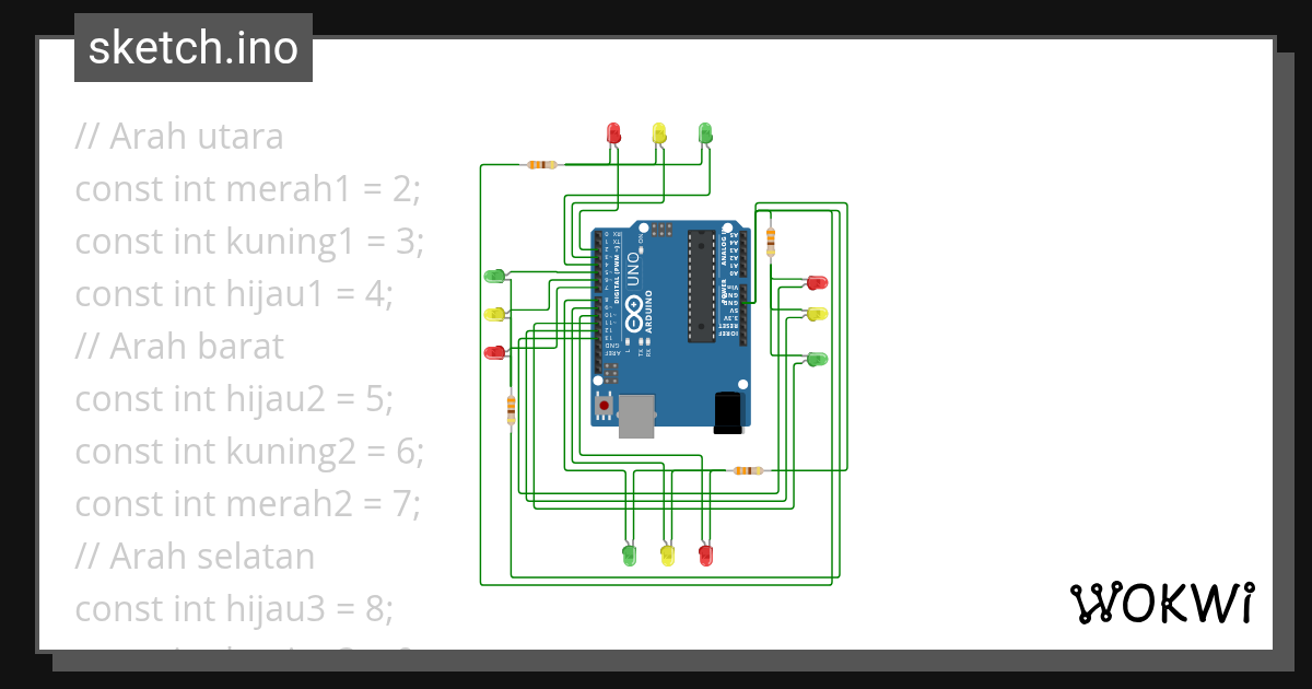 Projek traffic light - Wokwi ESP32, STM32, Arduino Simulator