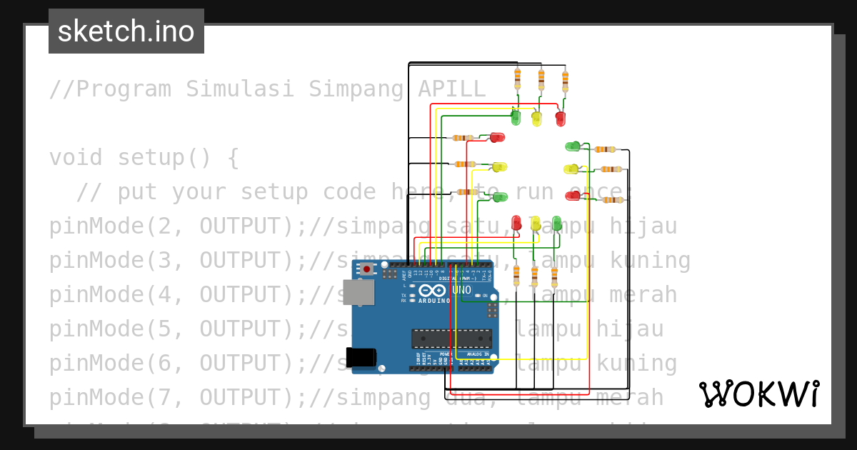 Program Simpang 4 Apill Wokwi Arduino And Esp32 Simulator 9032