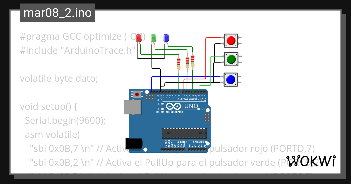 3PulseButton_Assembly - Wokwi ESP32, STM32, Arduino Simulator