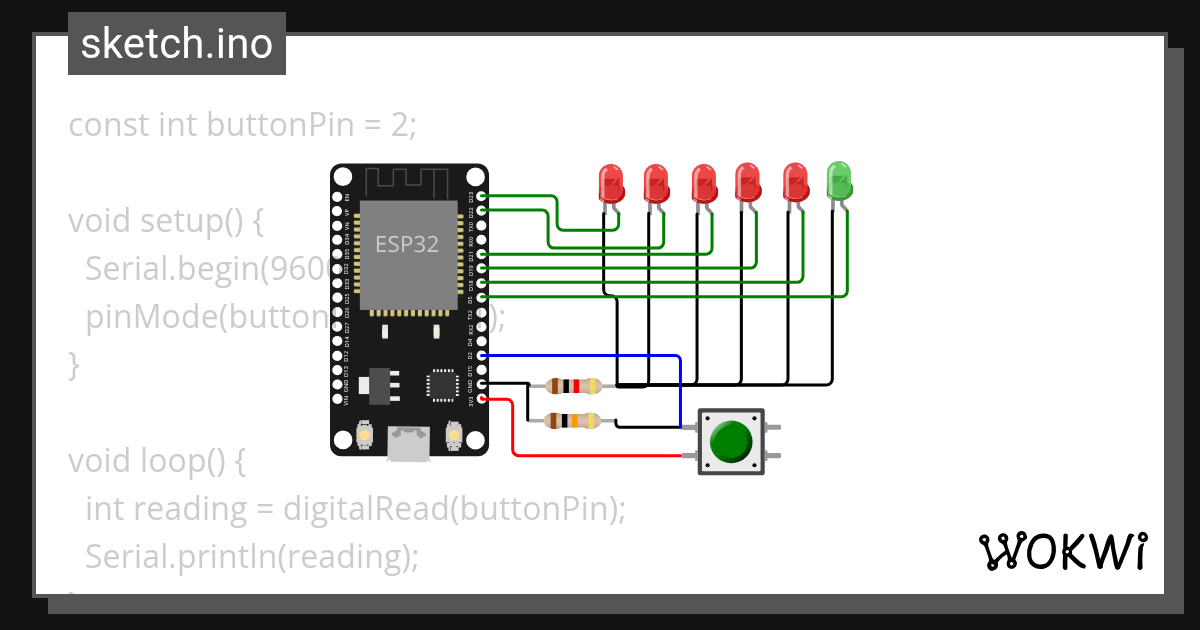 Volatge Theshold by VR - Wokwi ESP32, STM32, Arduino Simulator