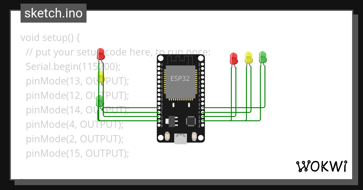 Saravanan traffic controller - Wokwi ESP32, STM32, Arduino Simulator