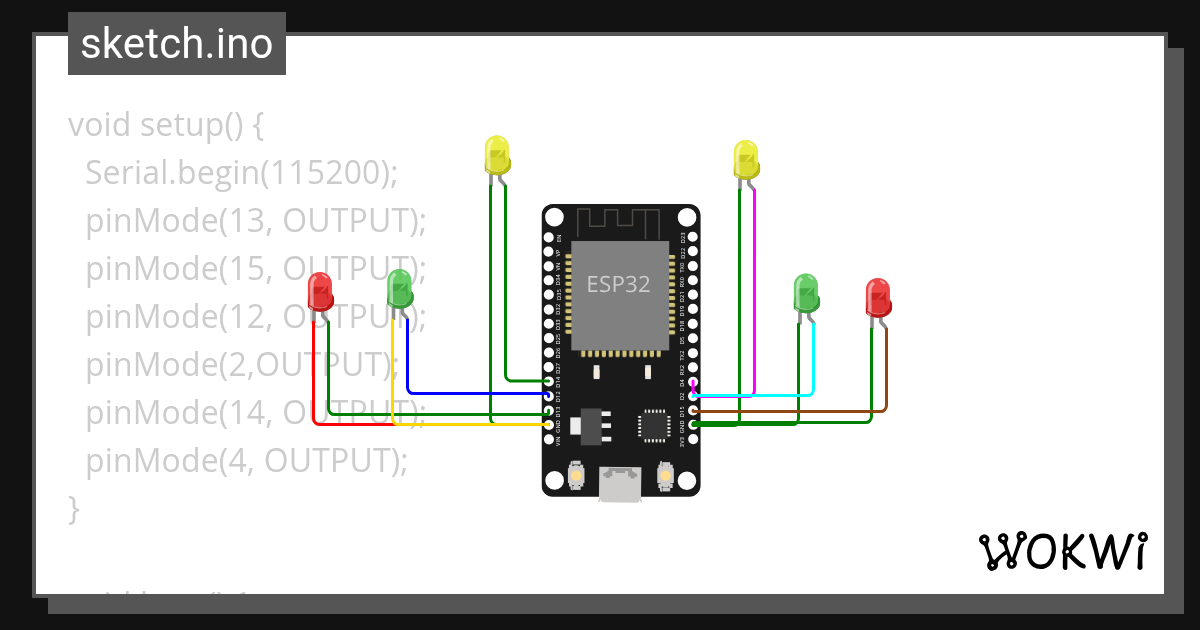 traffic signal 1 - Wokwi ESP32, STM32, Arduino Simulator