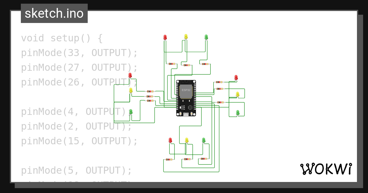 Lampu Merah Copy Wokwi Esp32 Stm32 Arduino Simulator 5599
