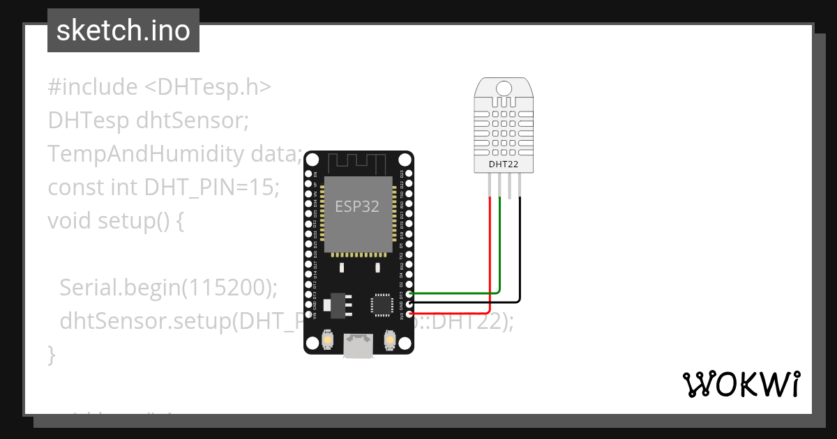 dht sensor - Wokwi ESP32, STM32, Arduino Simulator