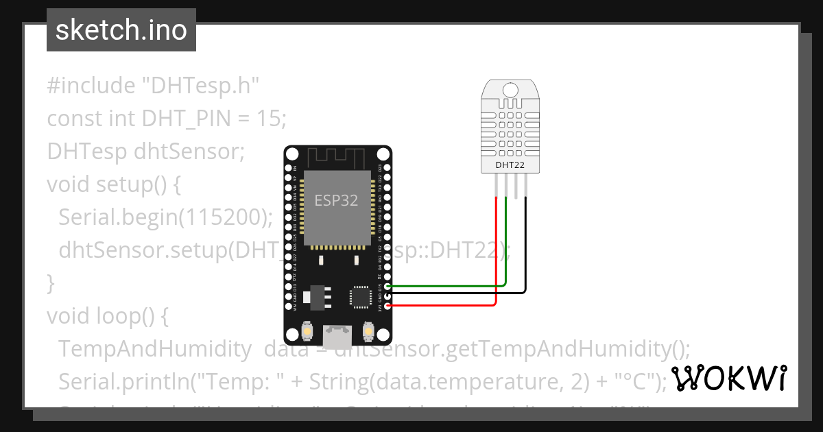 DHT SENSOR - Wokwi ESP32, STM32, Arduino Simulator