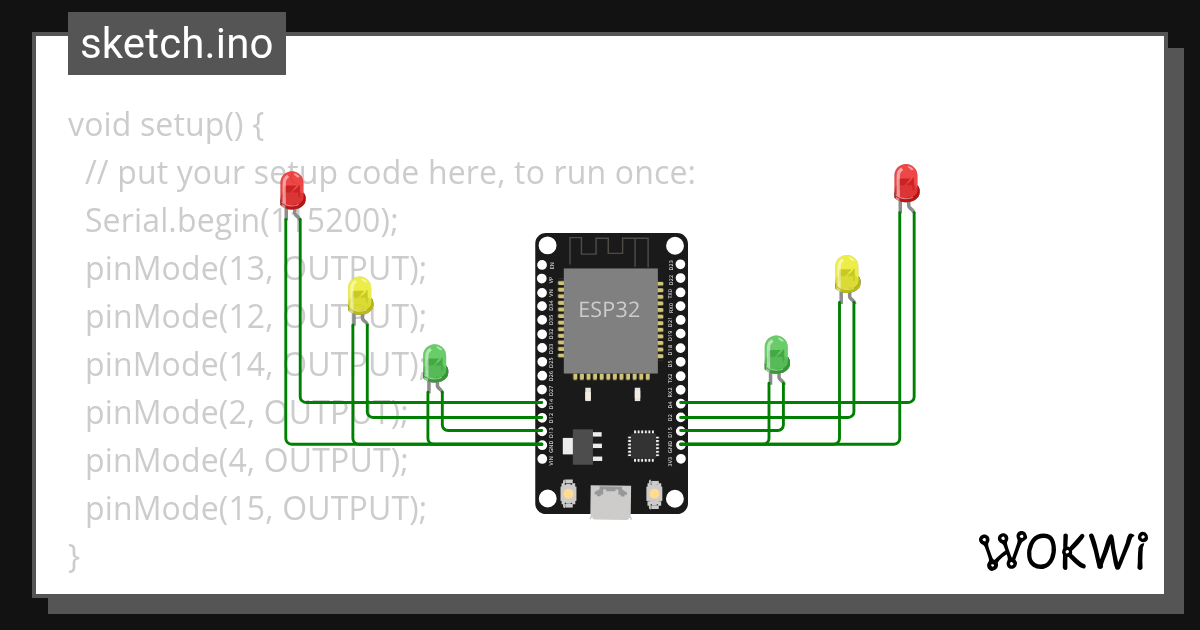traffic light - Wokwi ESP32, STM32, Arduino Simulator