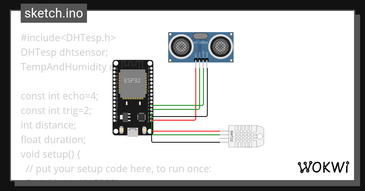 priyaAsmi(ultrasonic) Copy - Wokwi ESP32, STM32, Arduino Simulator