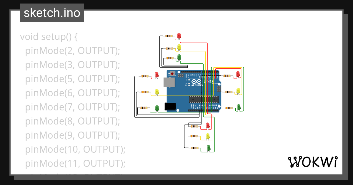 TL 4 SIMPANG 2 FASE - Wokwi ESP32, STM32, Arduino Simulator