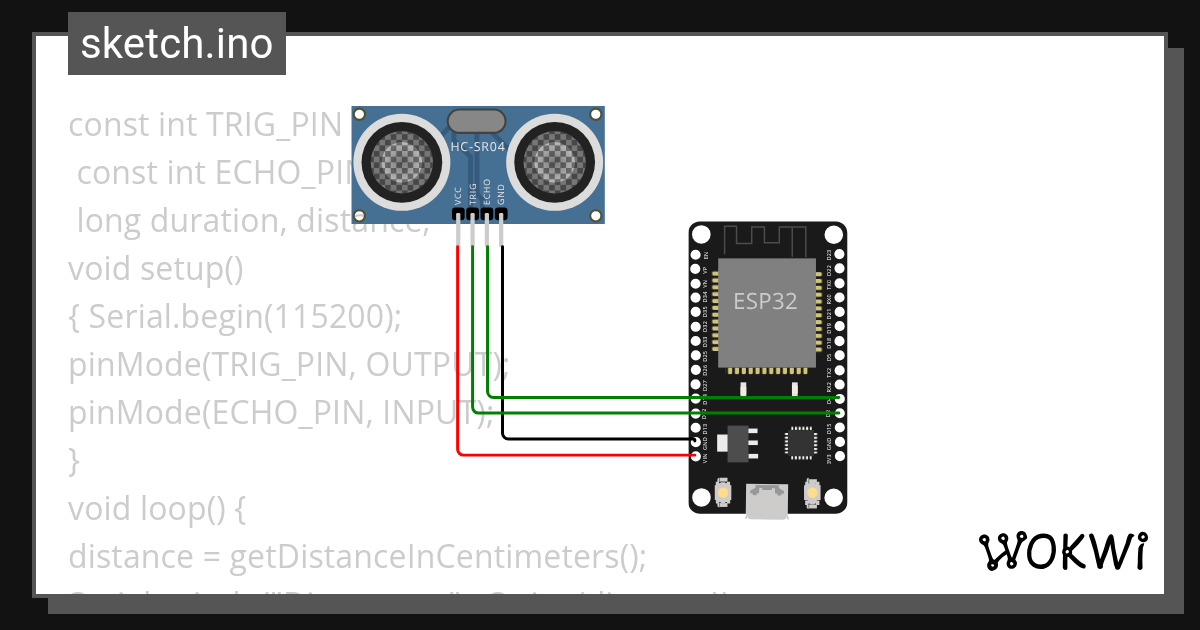 Ultrasonic Aj Wokwi Esp32 Stm32 Arduino Simulator 