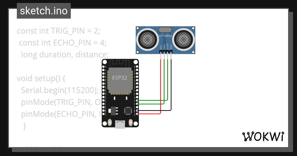 distance - Wokwi ESP32, STM32, Arduino Simulator