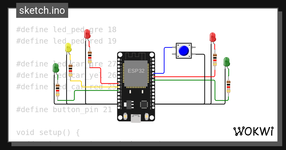 Trafficlight Wokwi Esp32 Stm32 Arduino Simulator 8974