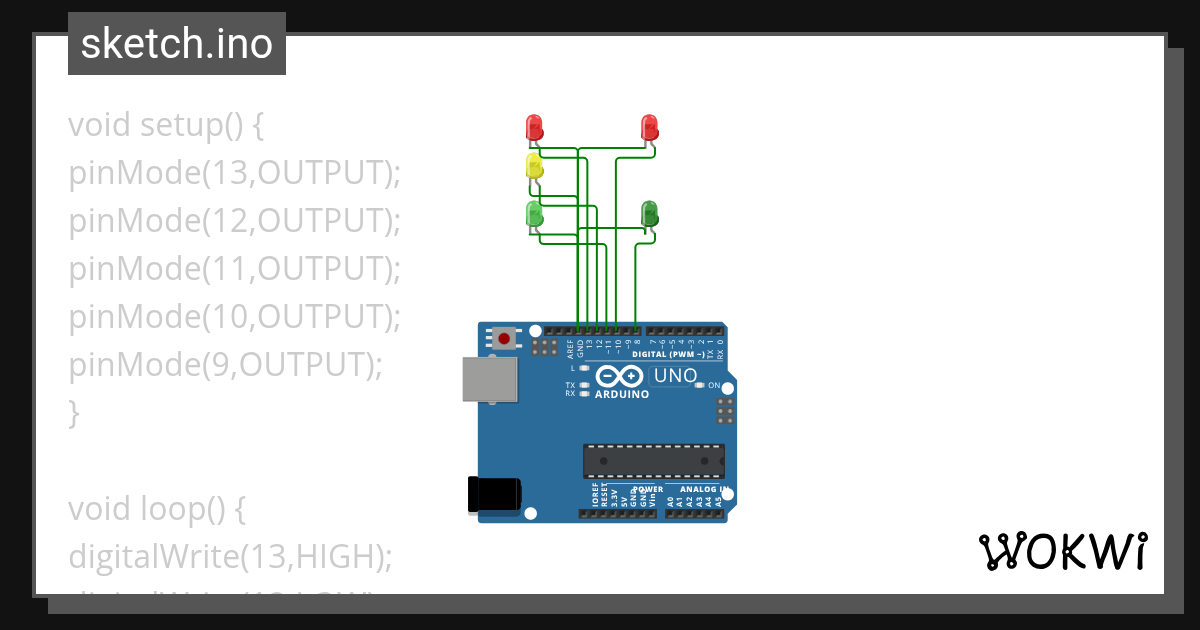 semafor - Wokwi ESP32, STM32, Arduino Simulator