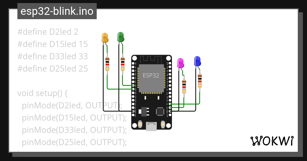 4 leds kk - Wokwi ESP32, STM32, Arduino Simulator