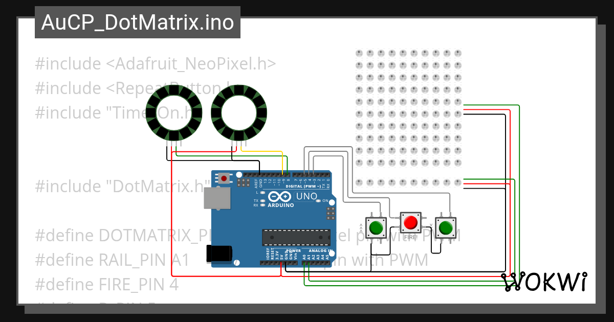 DotMatrix Project - Wokwi ESP32, STM32, Arduino Simulator