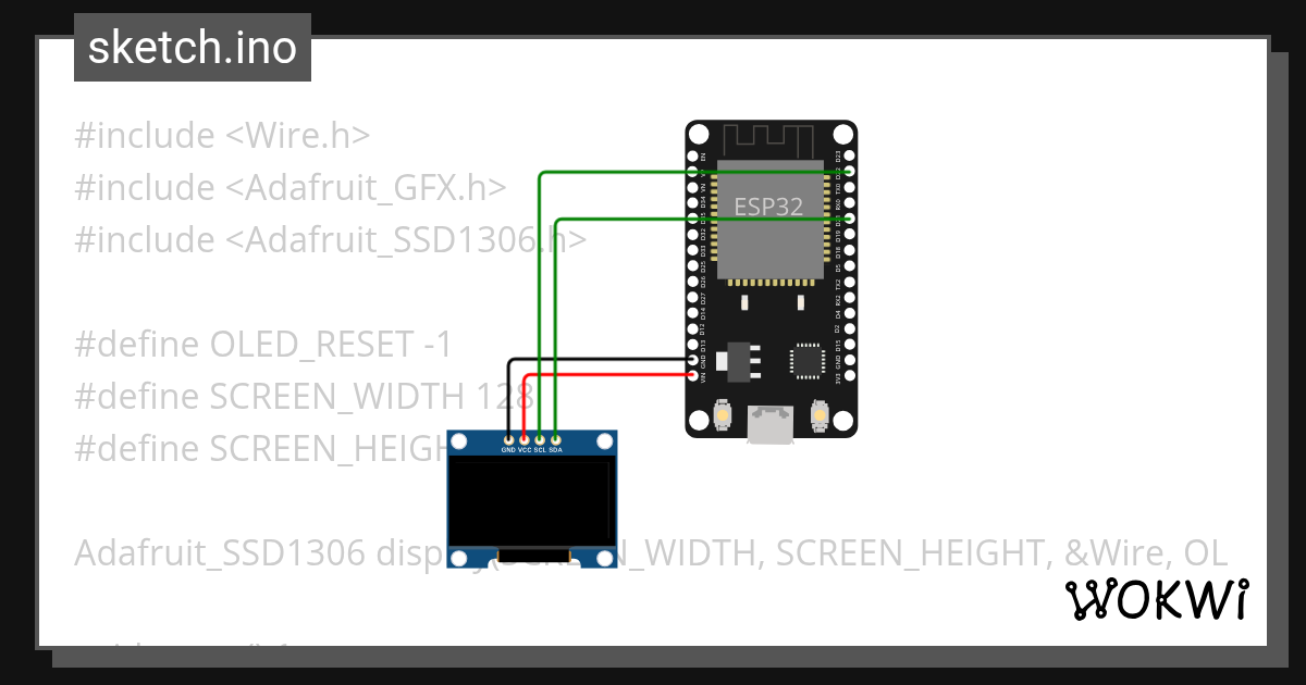 oled hello world - Wokwi ESP32, STM32, Arduino Simulator