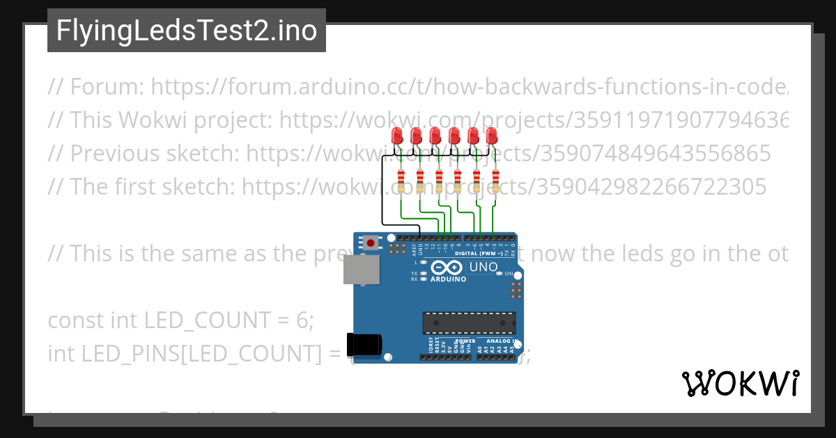 Flying Leds Test2 Copy - Wokwi ESP32, STM32, Arduino Simulator Flying Leds Test2 Copy - Wokwi ESP32, STM32, Arduino Simulator
