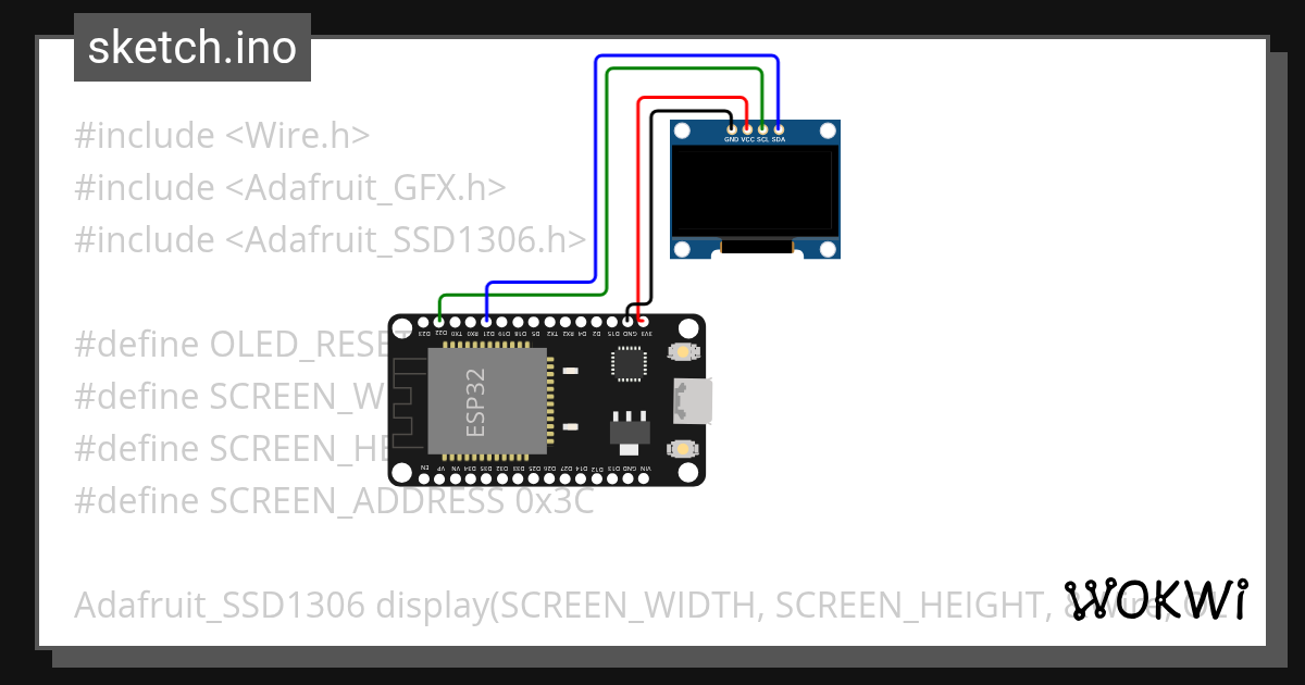 OLED Display - Wokwi ESP32, STM32, Arduino Simulator