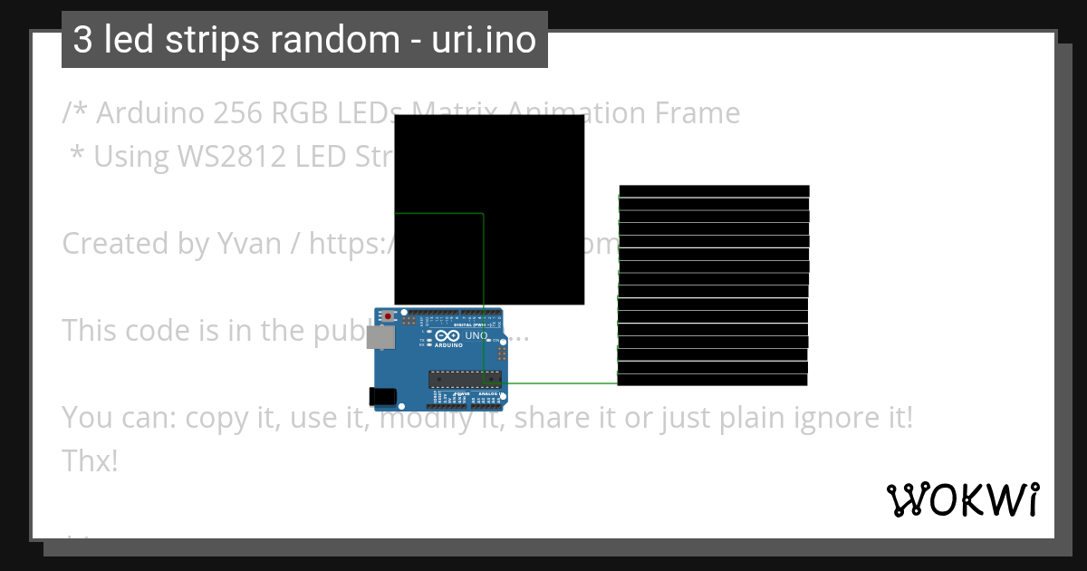 3 led strips random - uri.ino Copy - Wokwi ESP32, STM32, Arduino Simulator