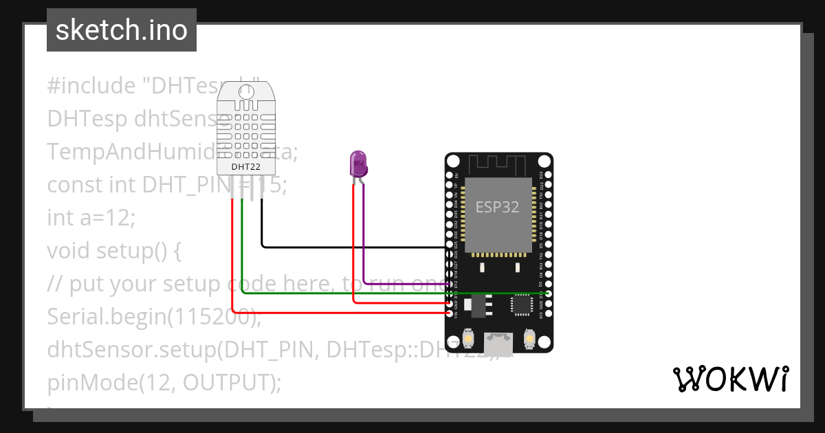 DHT sensor - Wokwi ESP32, STM32, Arduino Simulator