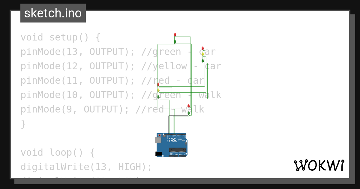 Semafor 2auto 2chodec Copy Wokwi Esp32 Stm32 Arduino Simulator 0655