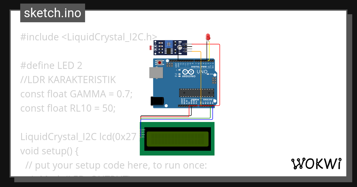 SensorLDR_UNO - Wokwi ESP32, STM32, Arduino Simulator