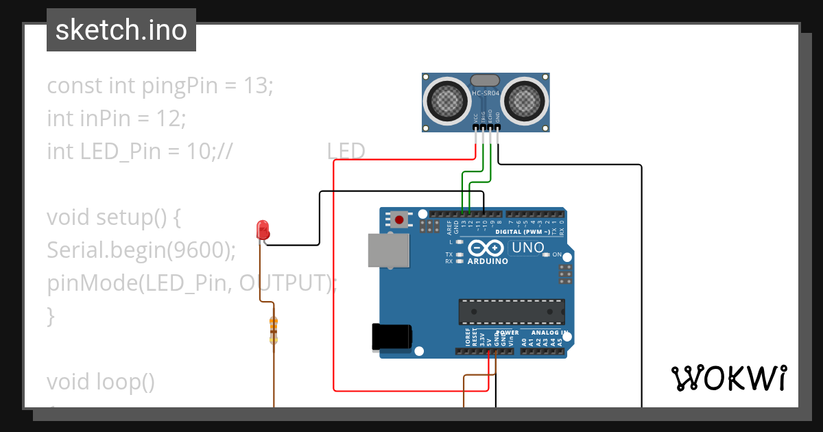 sensor ultrasonic - Wokwi Arduino and ESP32 Simulator
