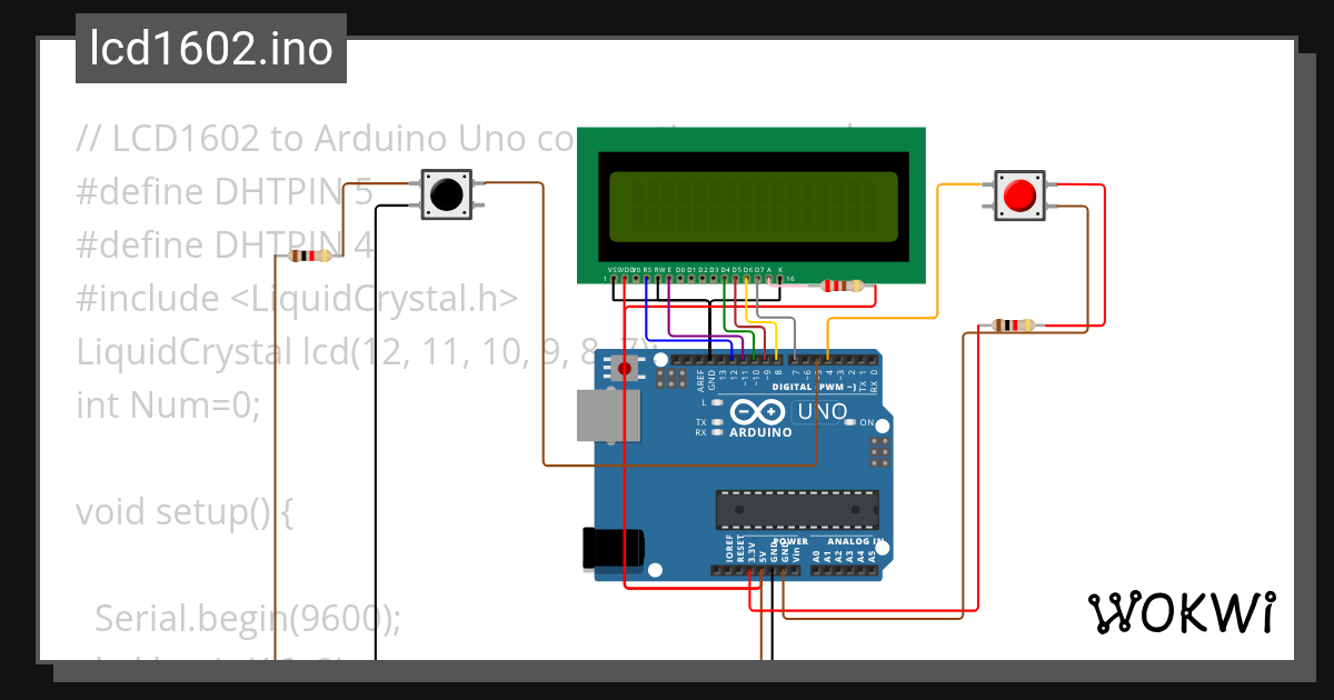 การกดสวิตช์ Active high - Wokwi ESP32, STM32, Arduino Simulator