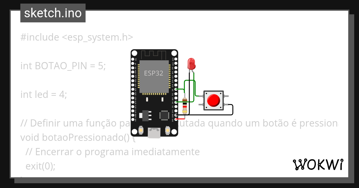 Teste BotÃo Wokwi Esp32 Stm32 Arduino Simulator