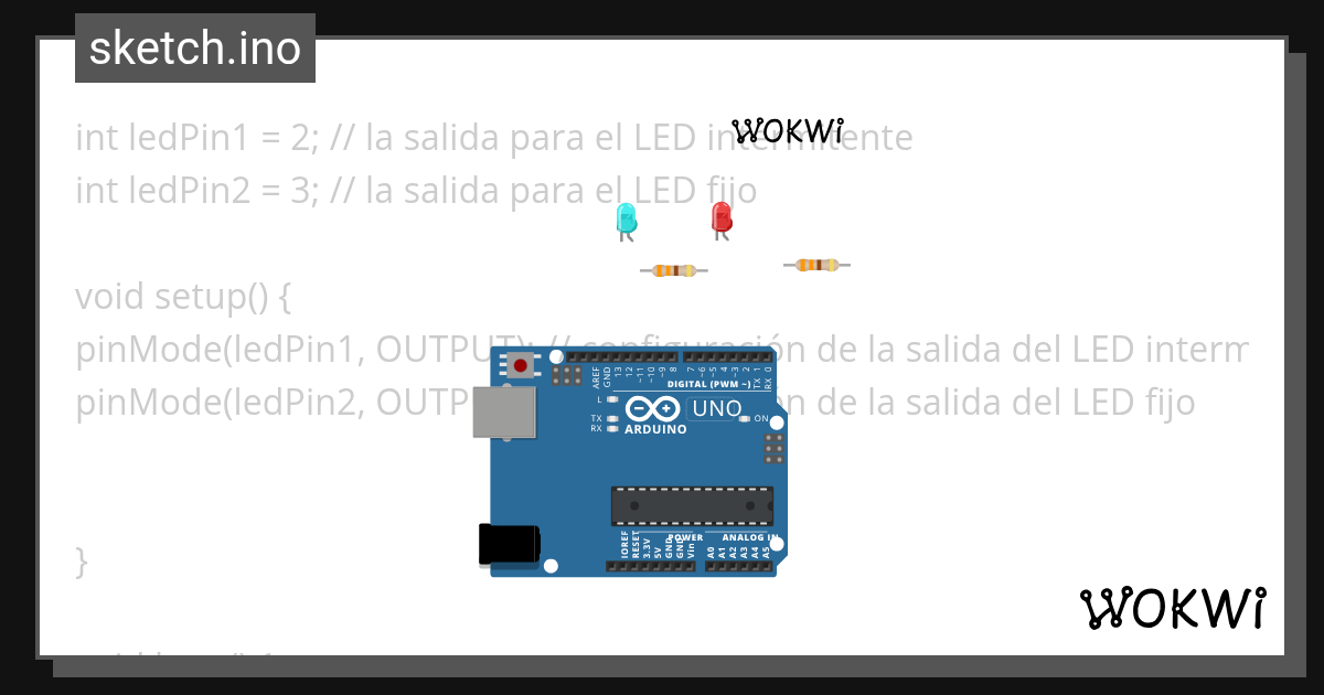 led intermitente - Wokwi ESP32, STM32, Arduino Simulator