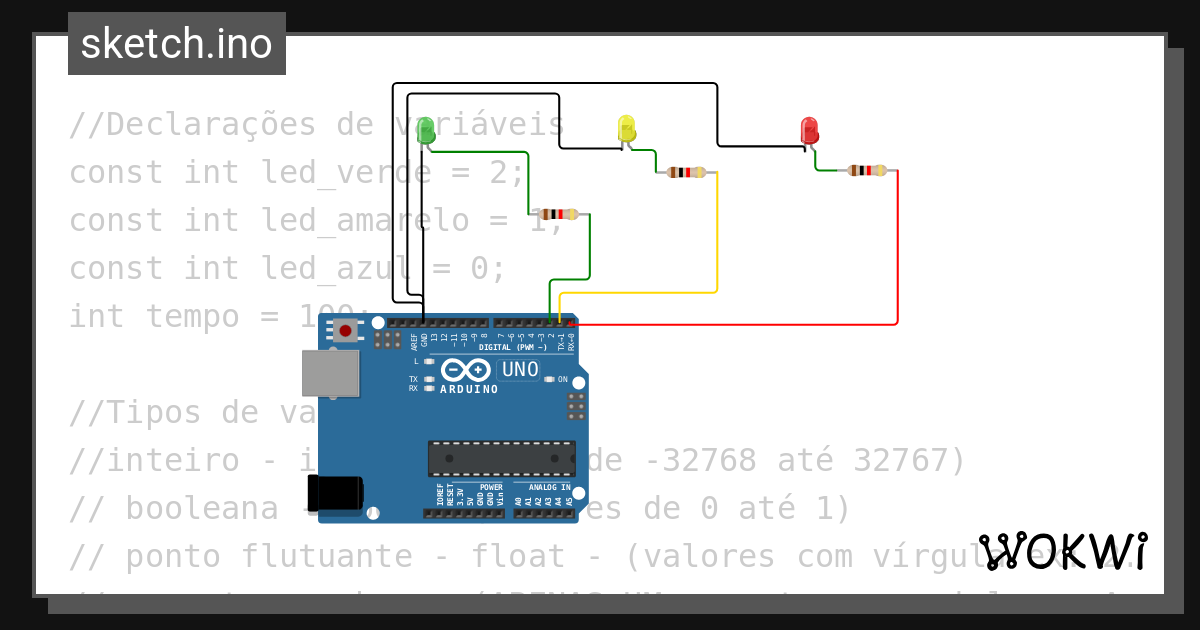 Trabalhando Variáveis Wokwi Esp32 Stm32 Arduino Simulator