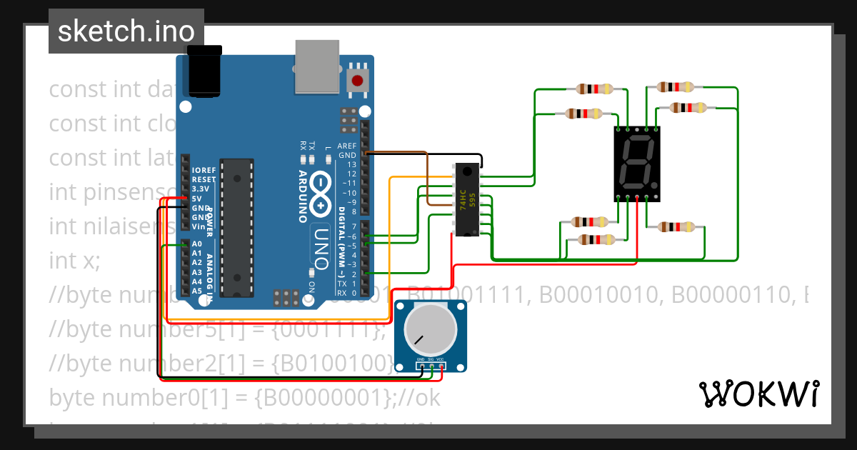 Shiftregister_Potensio - Wokwi ESP32, STM32, Arduino Simulator