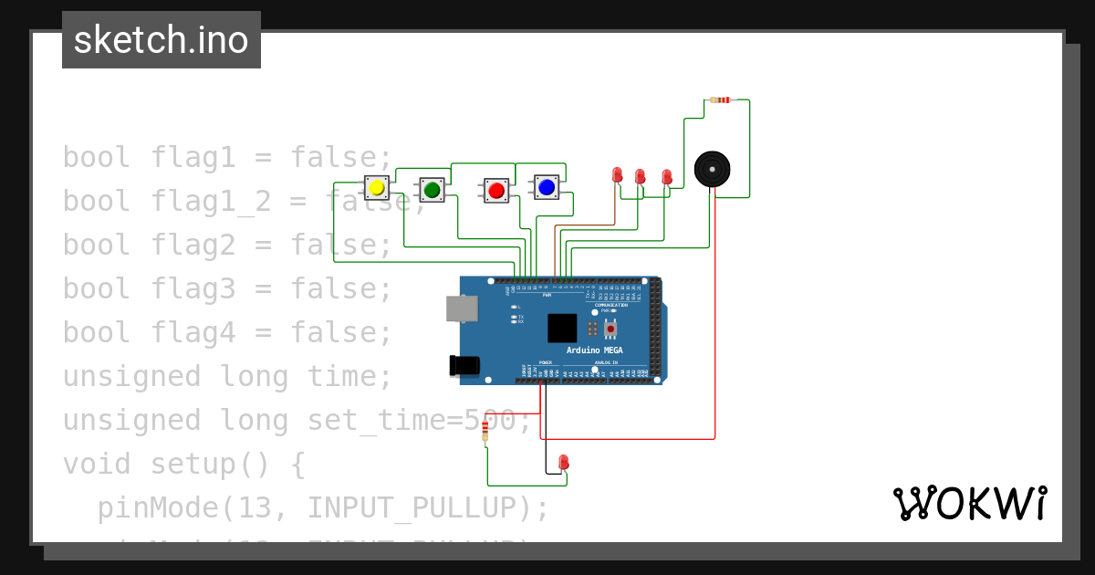 按钮控制灯2 Wokwi Esp32 Stm32 Arduino Simulator 4729